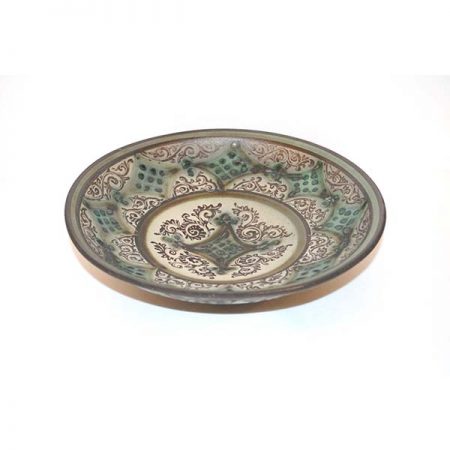 An Elegant Ceramic Royal Plate With Rare Hand-Painted Design